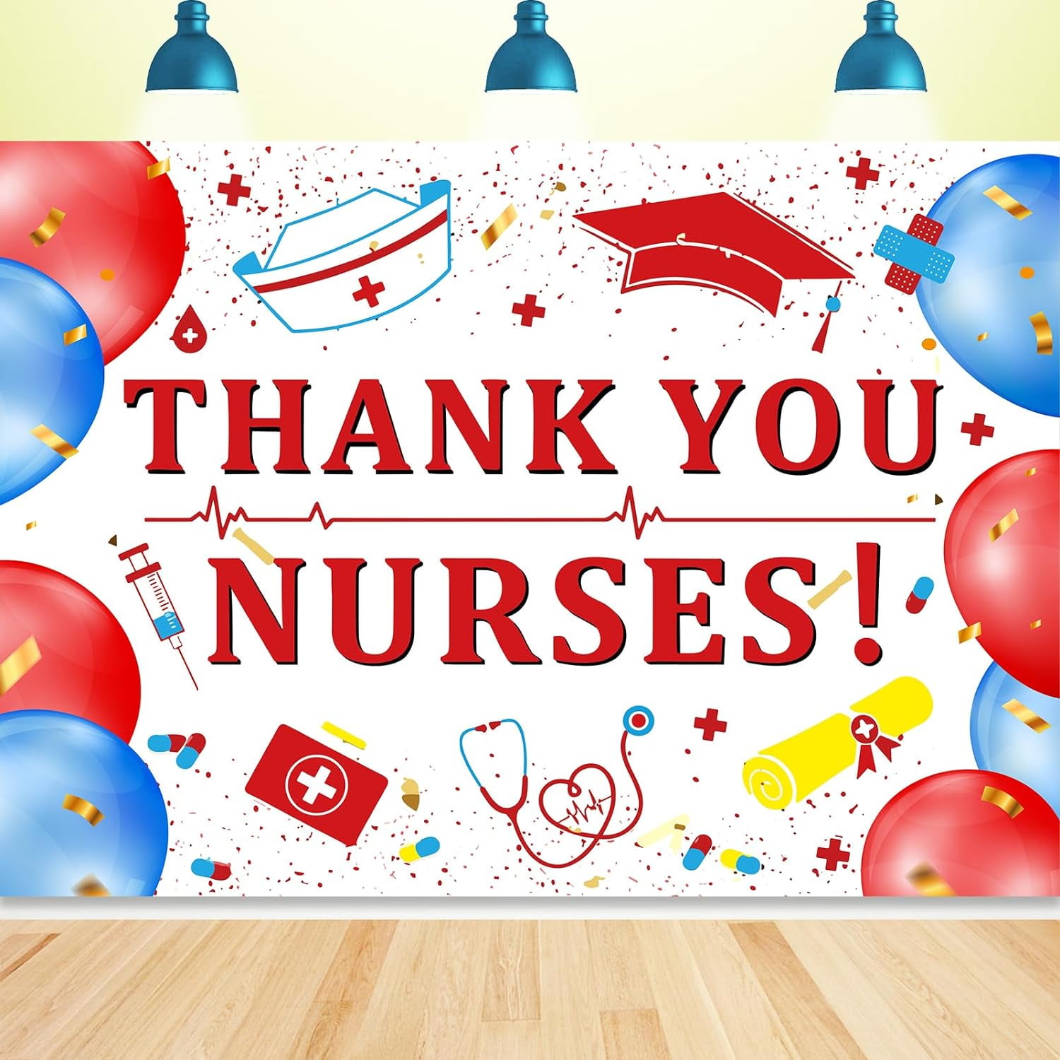 Nurse Appreciation Week Backdrop,Thank You Nurses Banner Thank You ...
