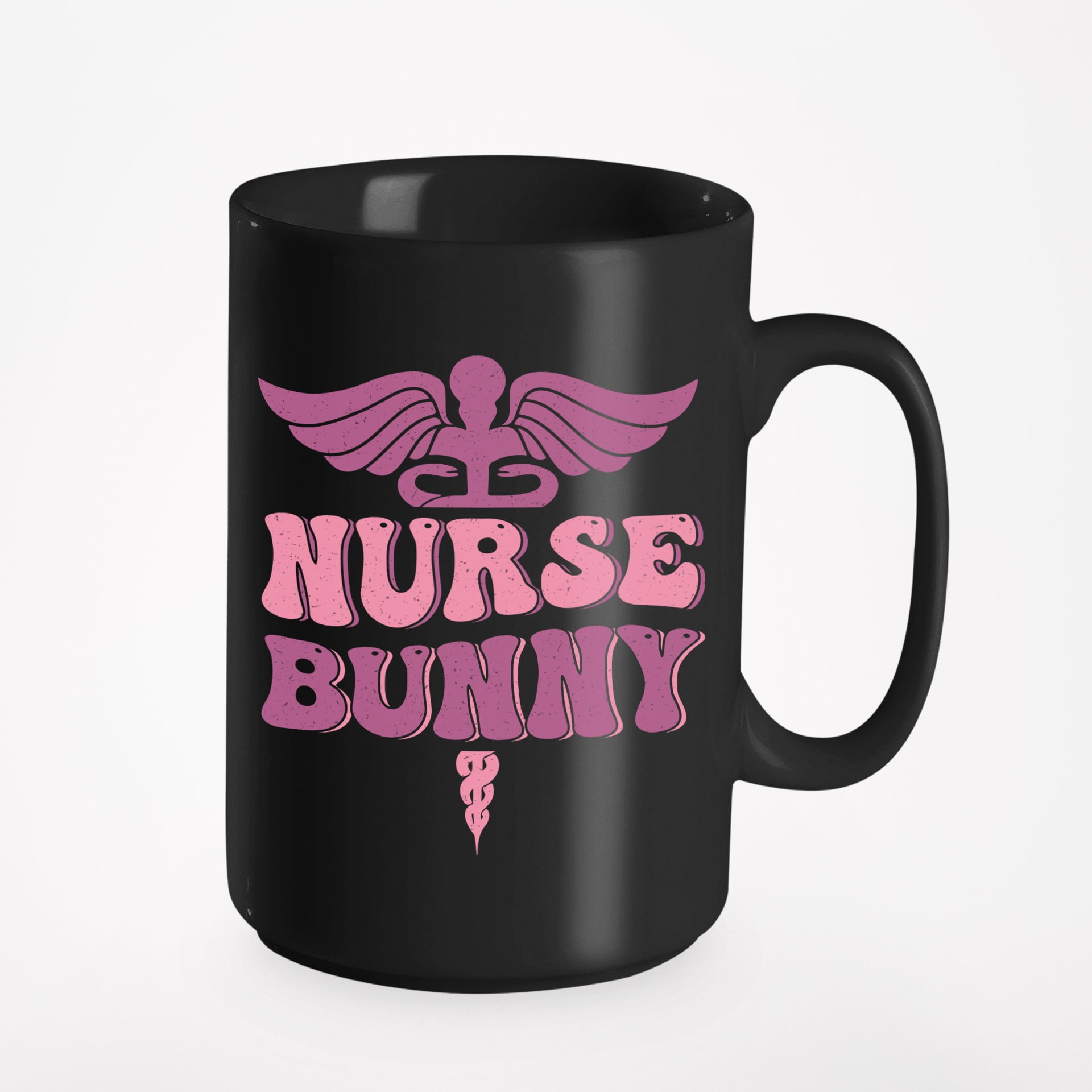 Nurse Bunny, Nursing Themed, Groovy Retro Wavy Text Merch Gift, Black ...