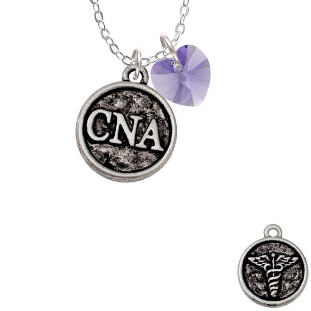 Nurse Caduceus Seal - CNA - Hot Purple Crystal Heart Sophia Necklace ...