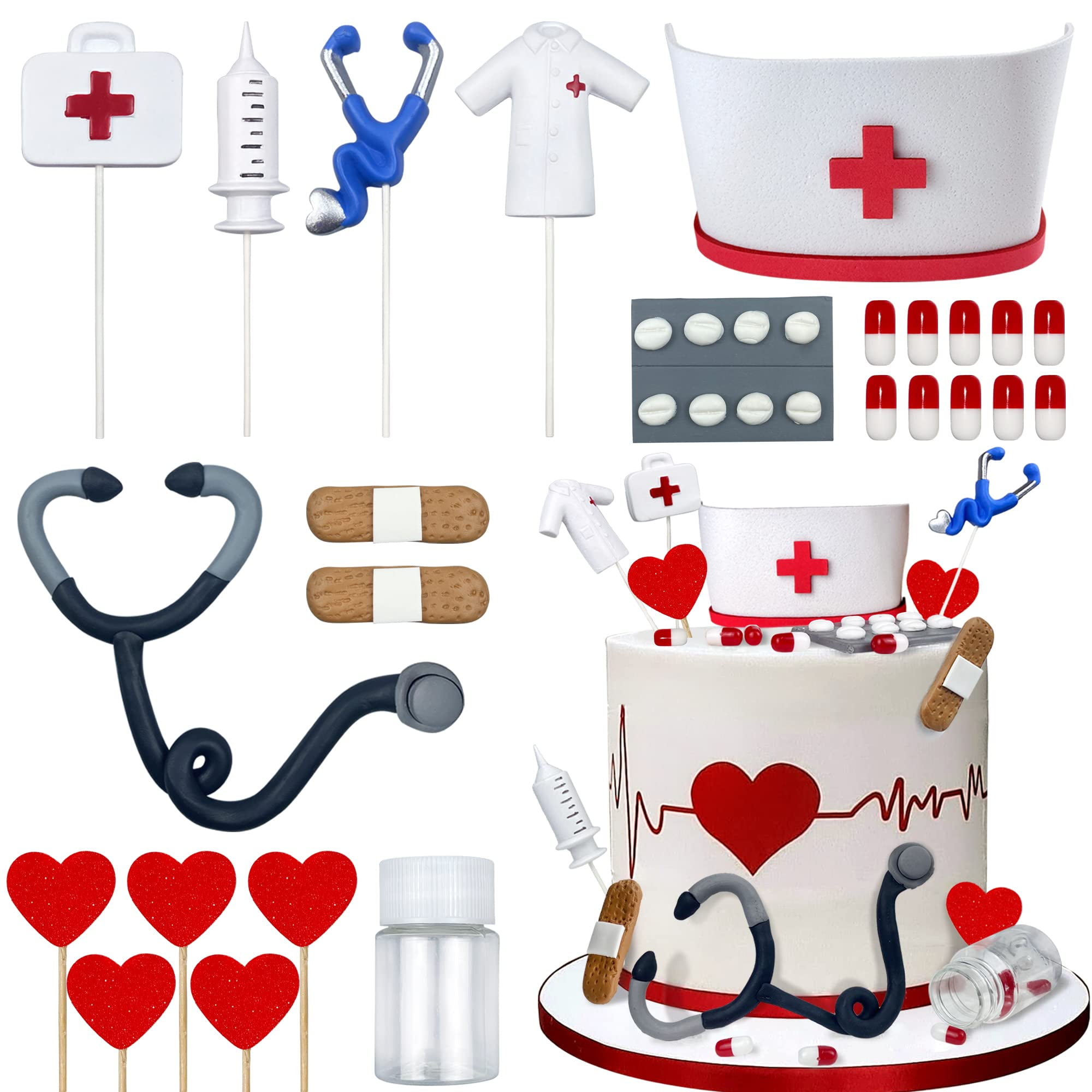 Nurse Cake Topper Nursing Cupcake Toppers Nurse Graduation Cake ...