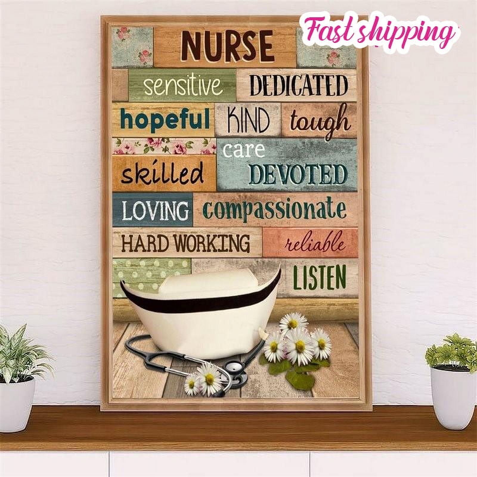 Nurse Care Devoted Woman Nurse Female Nursing poster Wall Art Vertical ...