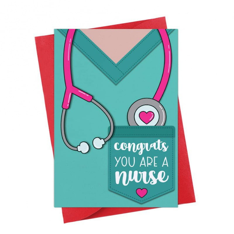 Nurse Congratulations Card – "Congrats You Are a Nurse" Design with ...