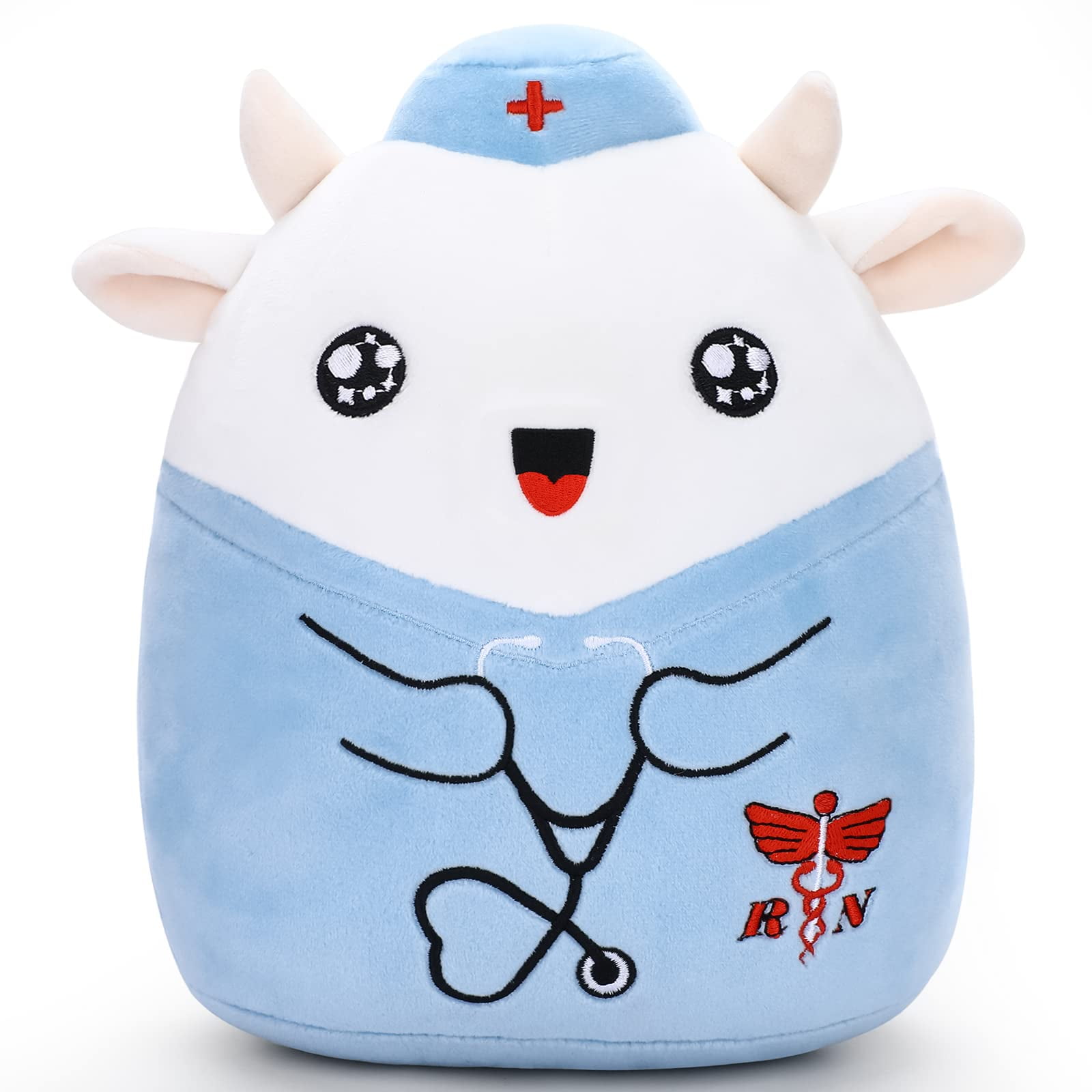 Nurse Cow Stuffed Animal - 8 Inches Navy Cow Plush Toy Nurse Gifts For ...