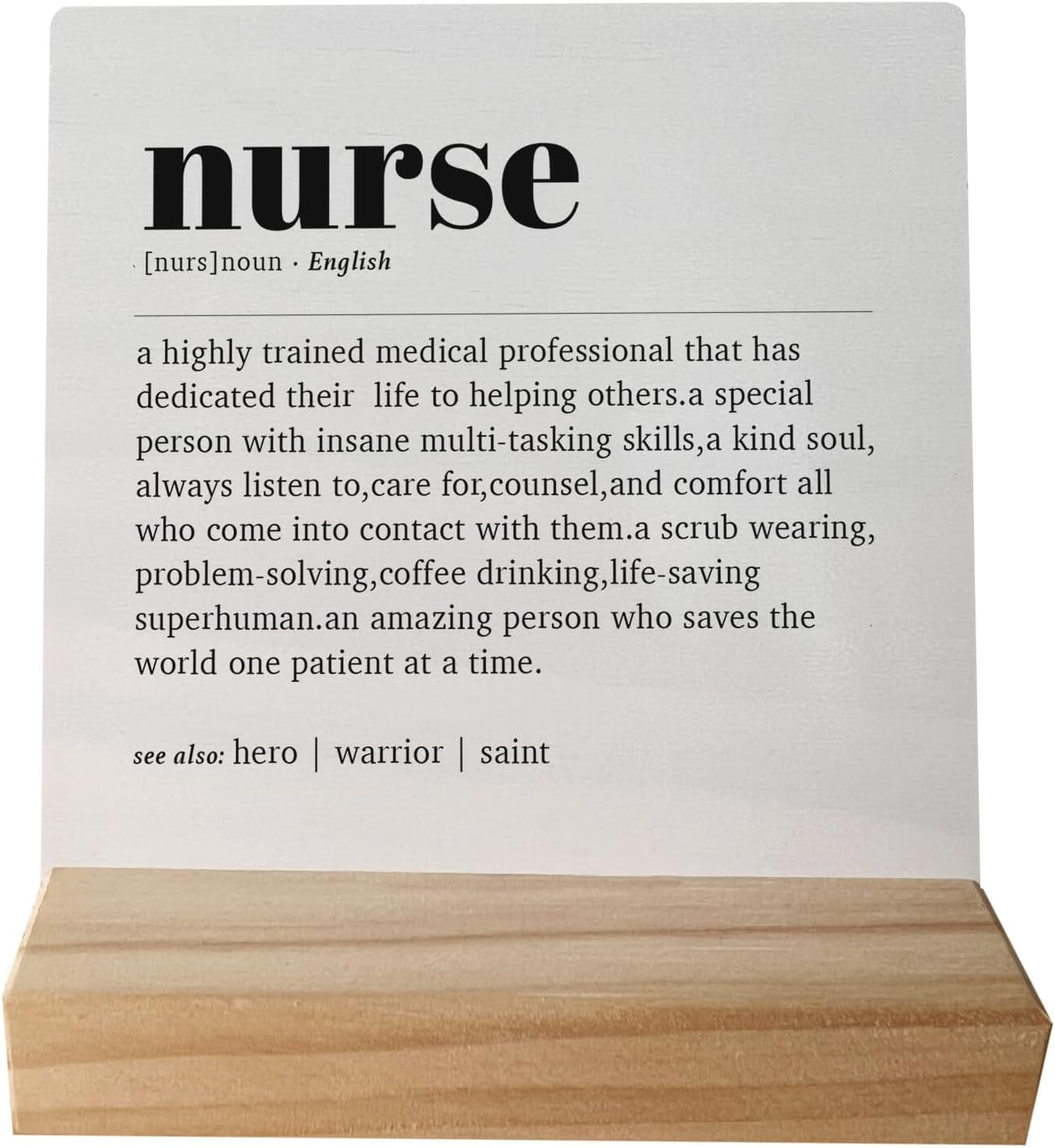 Nurse Definition Desk Small Wood Sign Signs With Wooden Stand ...