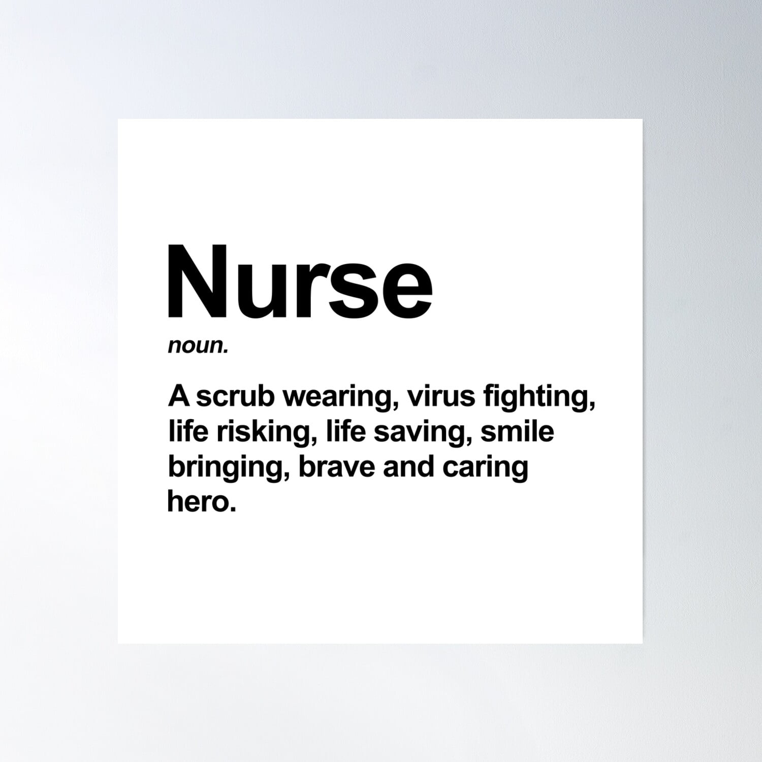 Nurse Definition Nurse Appreciation Poster Wall Art, Modern Wall Decor ...