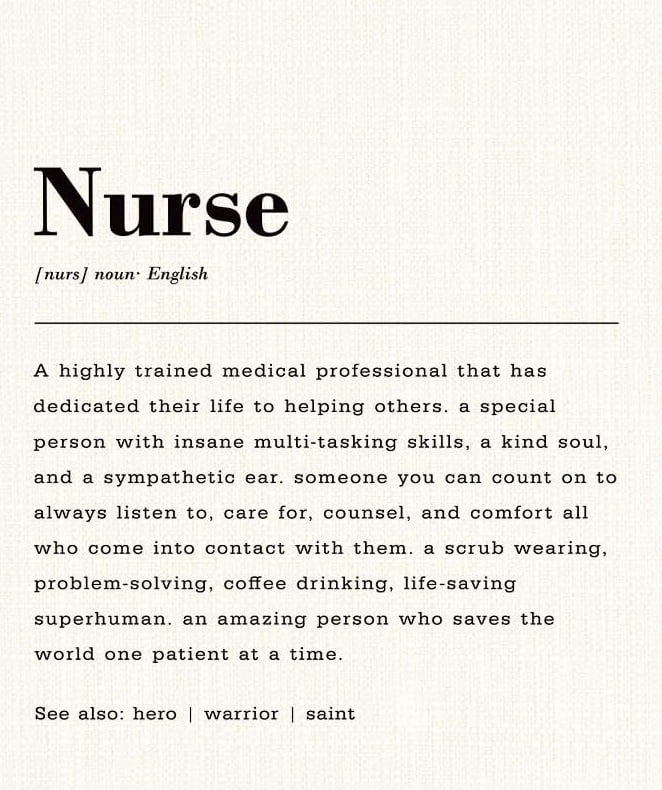 Nurse Definition Poster Office Wall Decor, Nurse Gifts, Wall Canvas ...