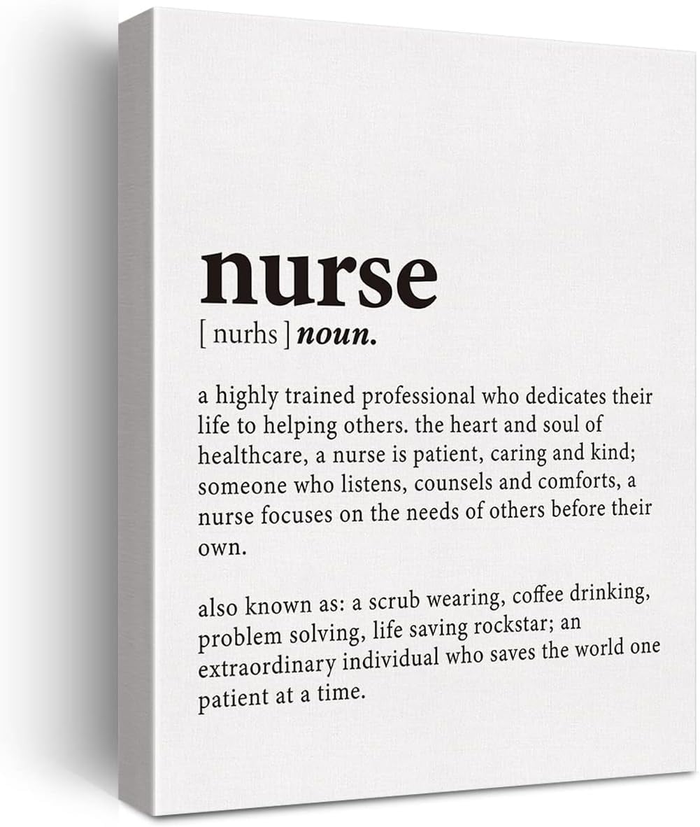 Nurse Definition Print Nurse Office Decor Modern Nurse Quote Painting ...