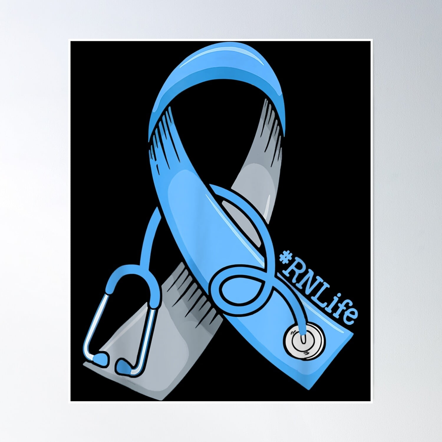 Nurse Diabetes Awareness Blue Ribbon Nursing Rn Life Poster Wall Art ...