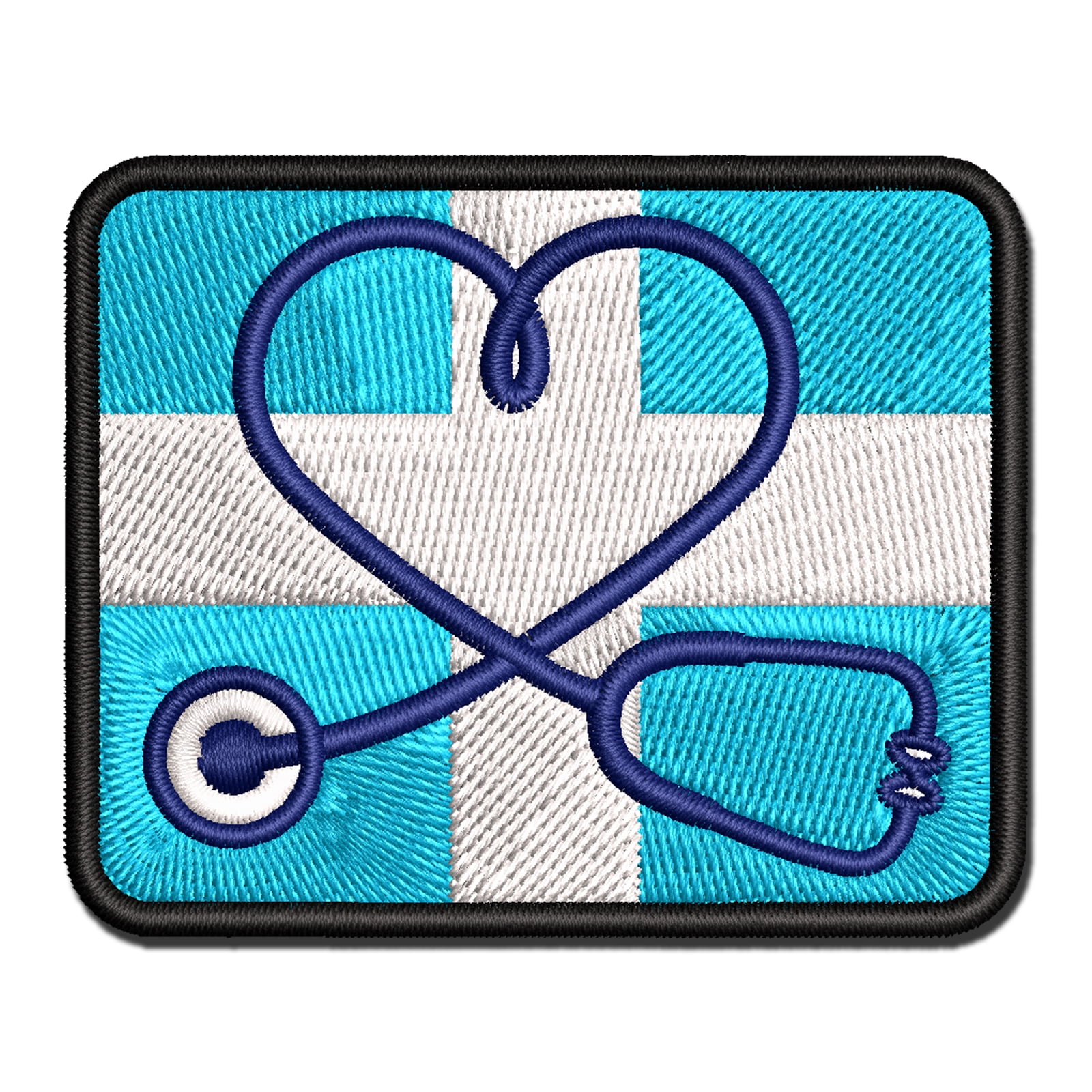 Nurse Doctor Heart Shaped Stethoscope Applique Multi-Color Embroidered ...