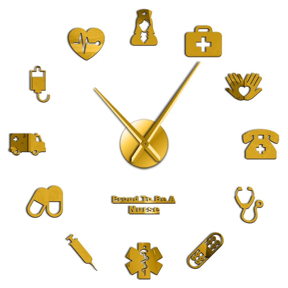 Nurse and Doctor Hospital Frameless Wall Clock Stickers, DIY Modern ...