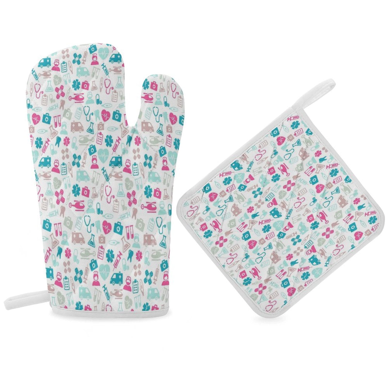 Nurse Doctor Icon Oven Gloves And Pots Stand Set Oven Gloves And Pot ...