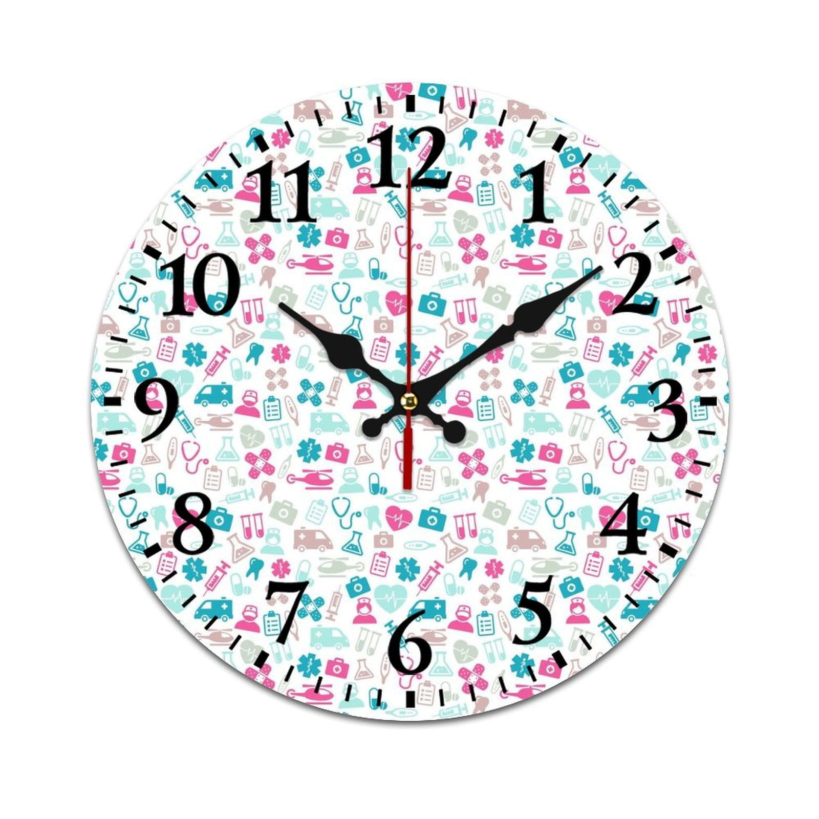 Nurse Doctor Icon Wall Clock Modern Design Clocks Wall Hanging Home ...