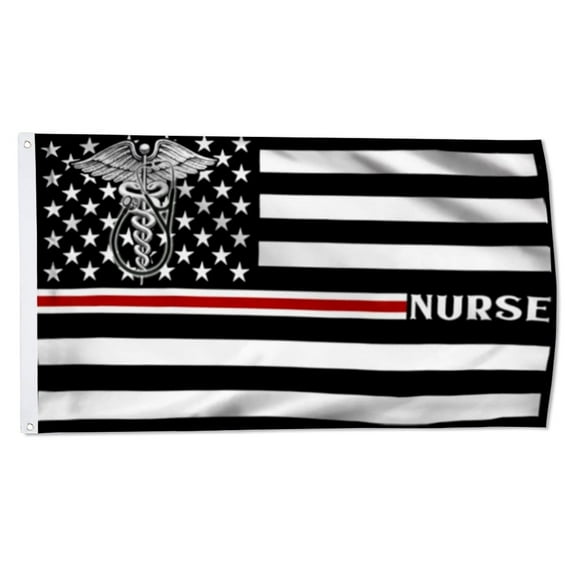 Nurse Flag Thin Red Line Nurse Flags banner with Grommets Man cave ...