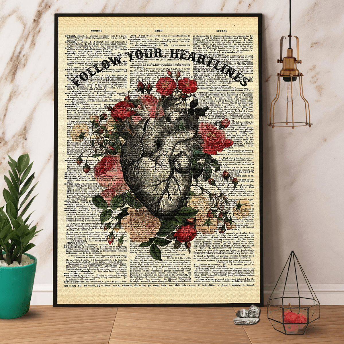 Nurse Flower Heart Follow Your Heartlines Vintage Paper Poster No Frame ...