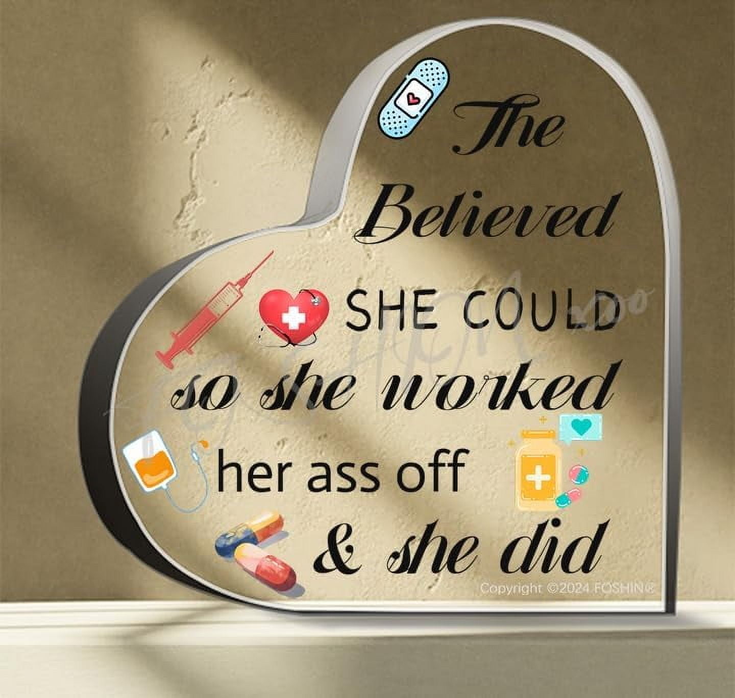 Nurse Gifts Heart Keepsake Acrylic Sign Desk Decor Inspirational Gifts ...