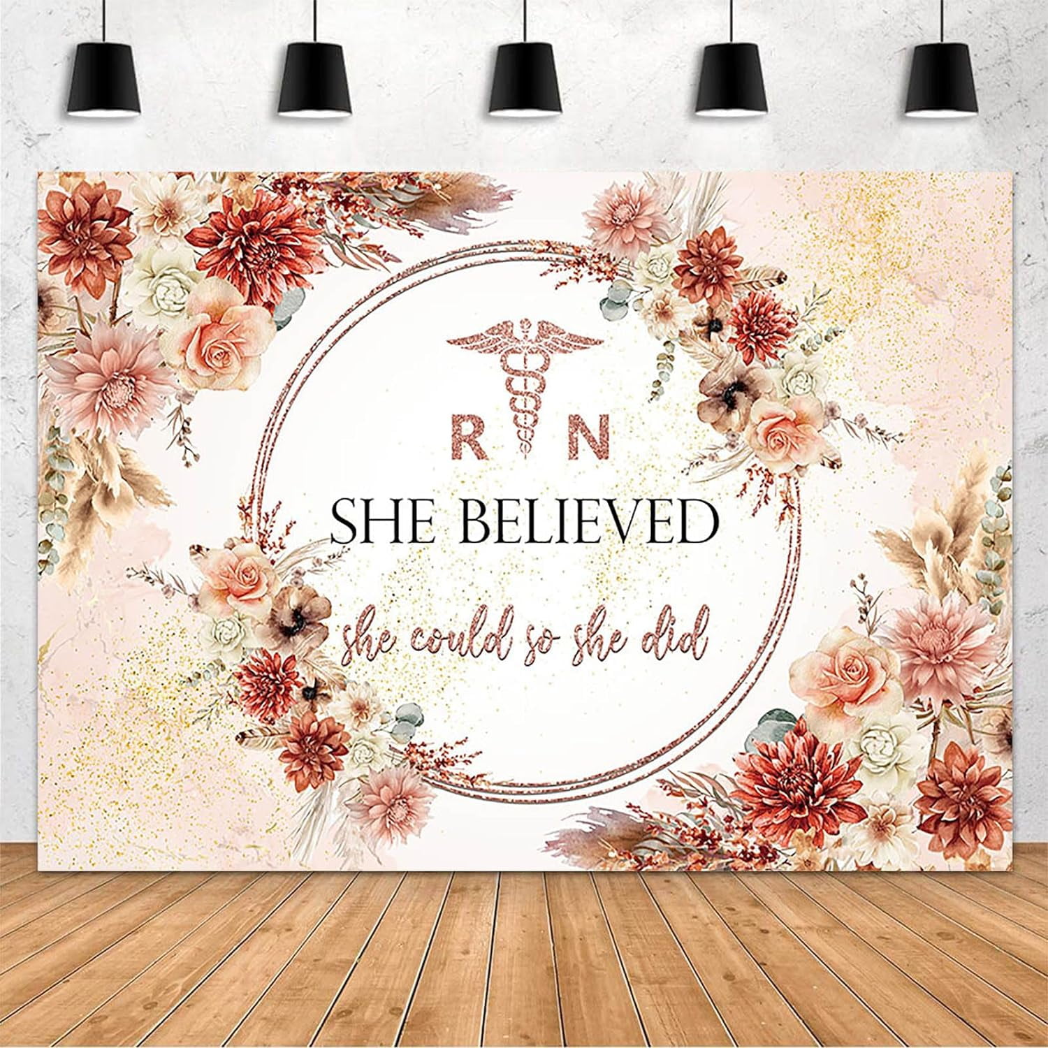 Nurse Graduation Backdrop She Believed She Could So She Did Decorations ...