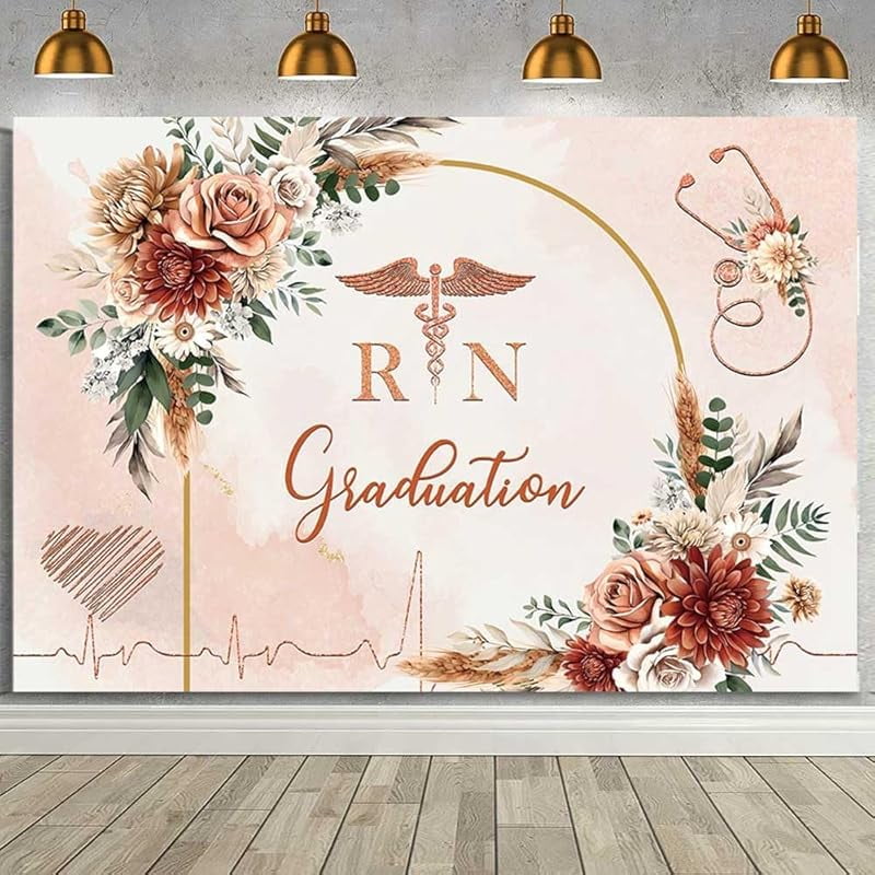 Nurse Graduation Backdrop Rose Gold Congrats Nurse 2025 Photography ...