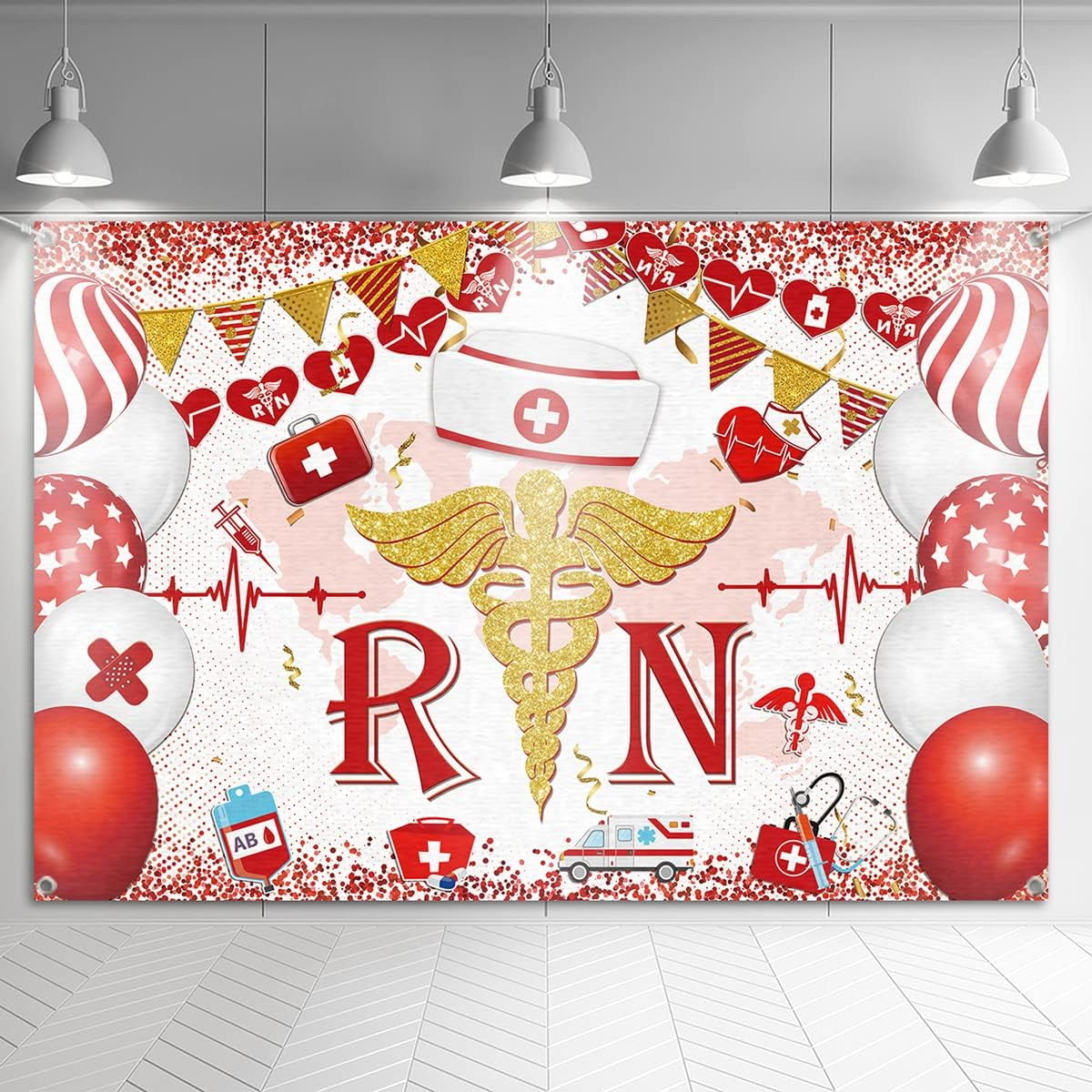 Nurse Graduation Decoration-Large RN Grad Backdrop,2023 Congrats ...