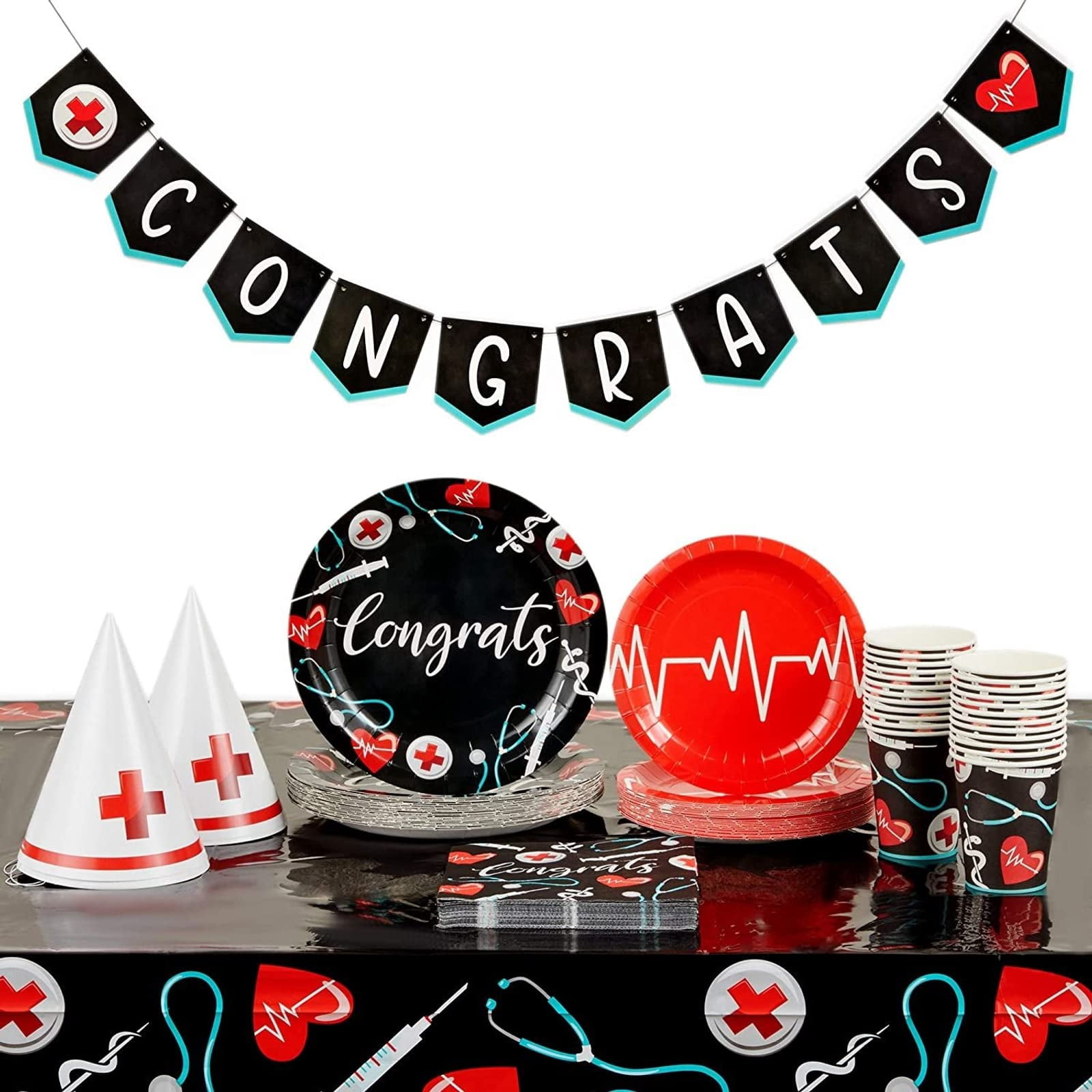 Nurse Graduation Decorations and STF9 Party Supplies Set, Serves 24 and ...
