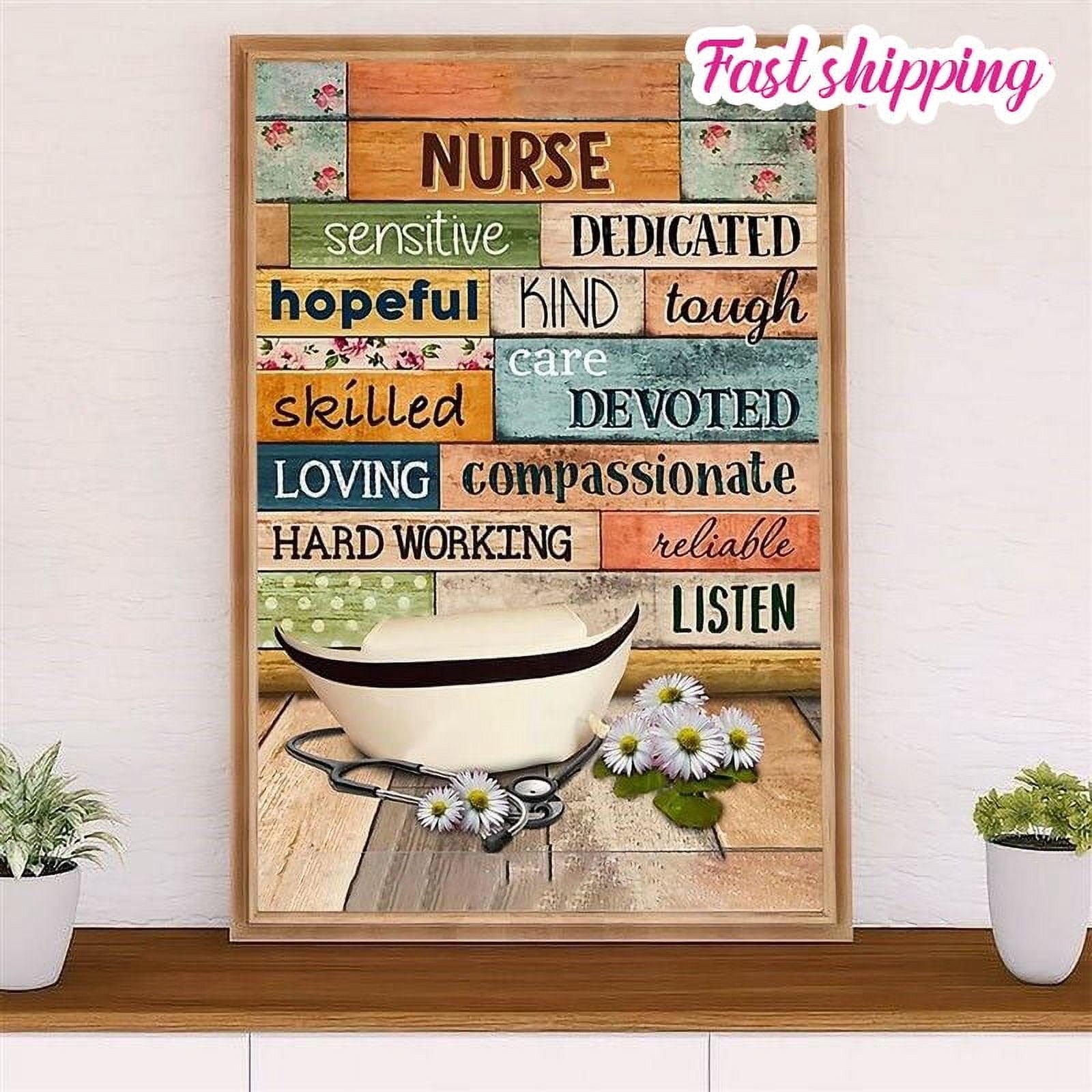 Nurse Hard Working Nurse Woman Nurse Female Nursing poster Wall Art ...