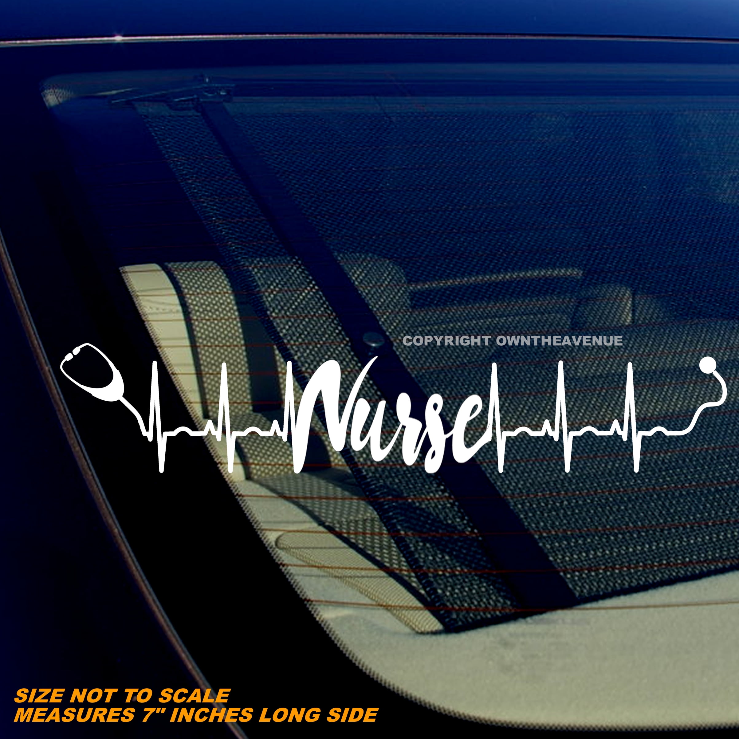 Nurse Heart Beat Stethoscope Car Truck Laptop Vinyl Decal Sticker - 7 ...