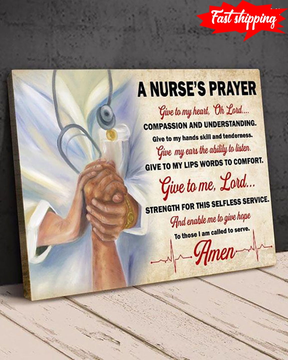 Nurse Holding Patient's Hand A Nurse's Prayer Amen Give It To My Heart ...