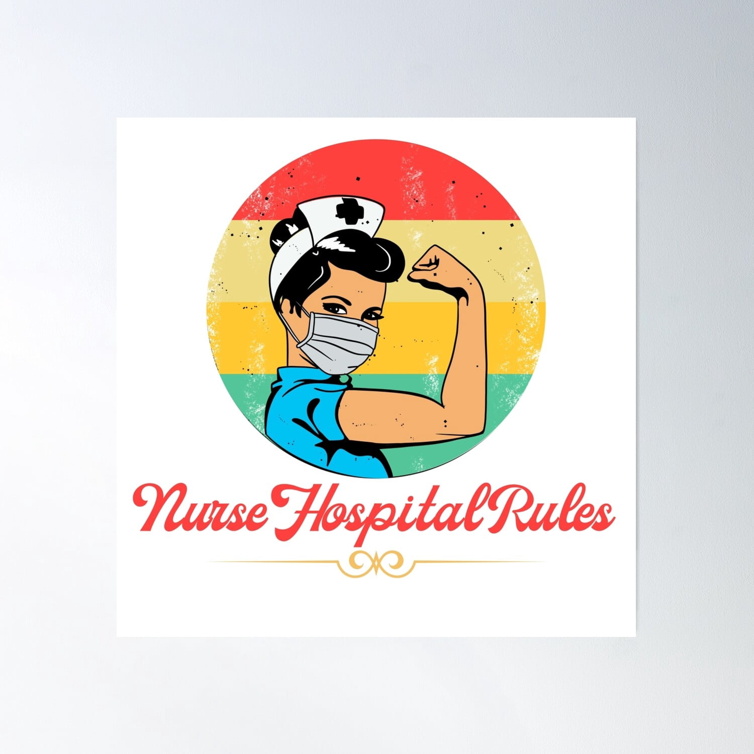 Nurse Hospital Rules Poster Wall Art, Modern Wall Decor, 16x16 UNFRAMED ...