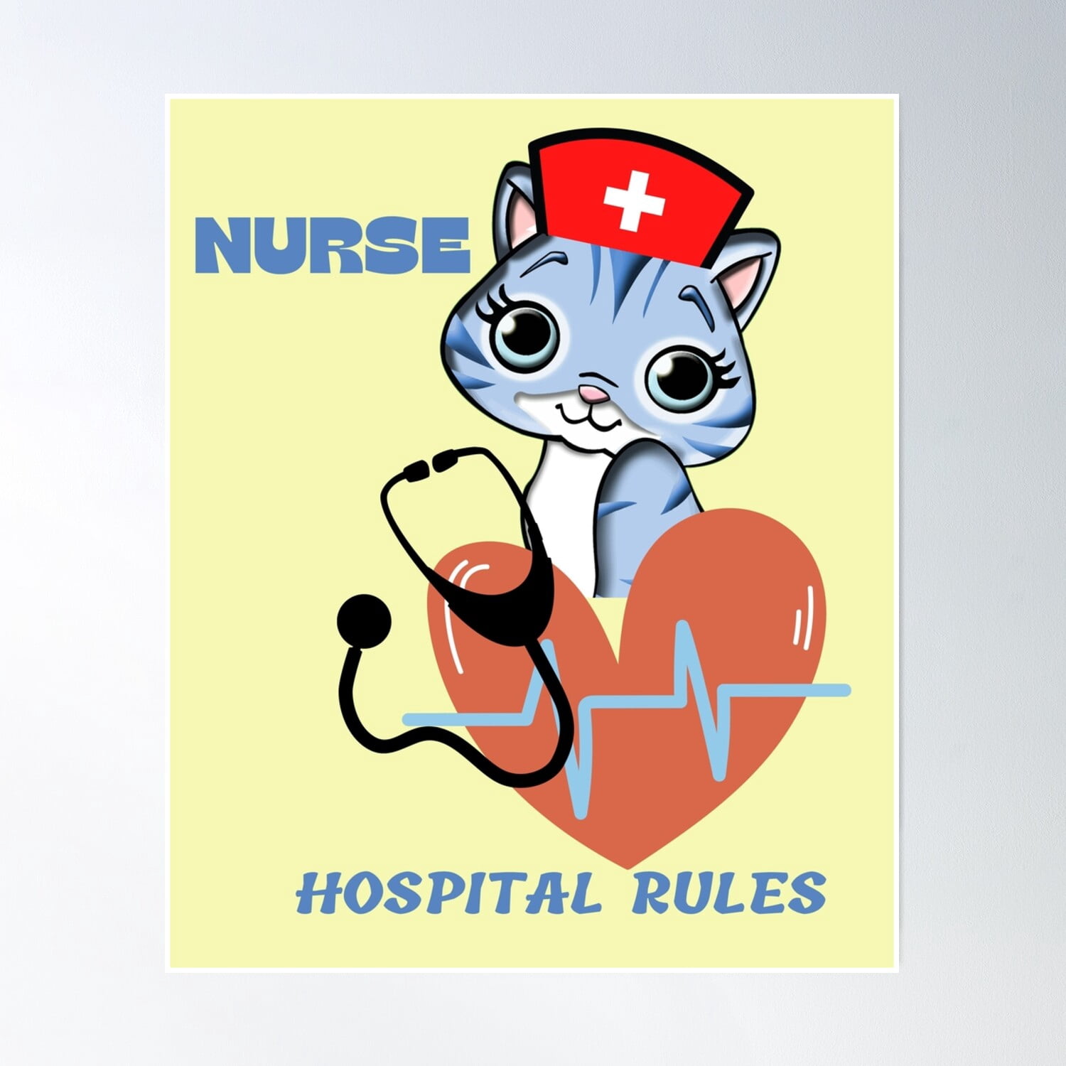 Nurse Hospital Rules Poster Wall Art, Modern Wall Decor, 16x24 UNFRAMED ...