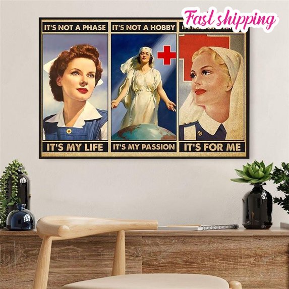 Nurse Its My Life Woman Nurse Female Nursing poster Wall Art Horizontal ...