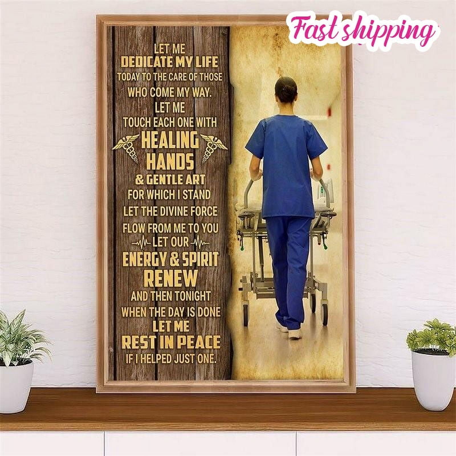 Nurse Let Me Dedicated My Life Woman Nurse Female Nursing poster Wall ...