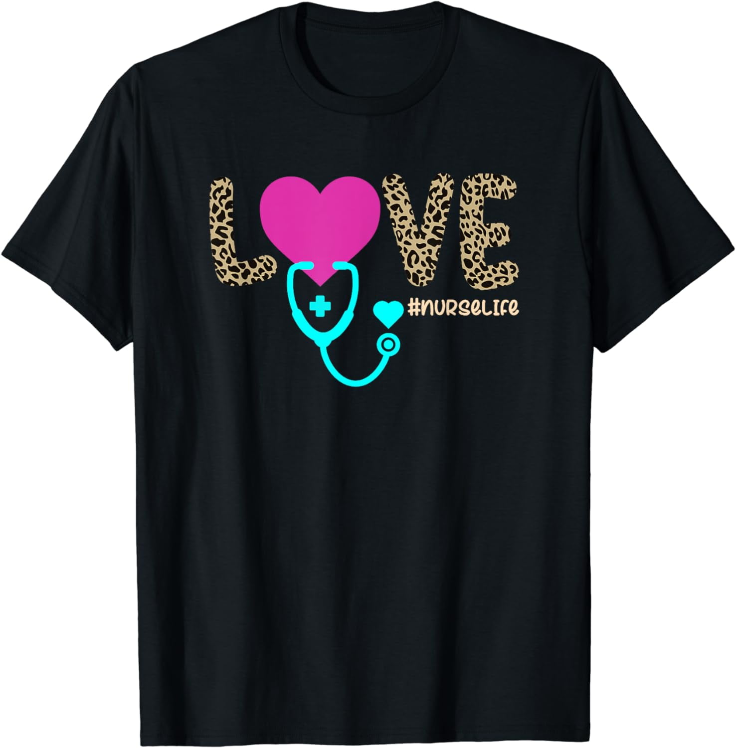 Nurse Life RN LPN CNA Healthcare Worker Leopard Nurse Week T-Shirt ...