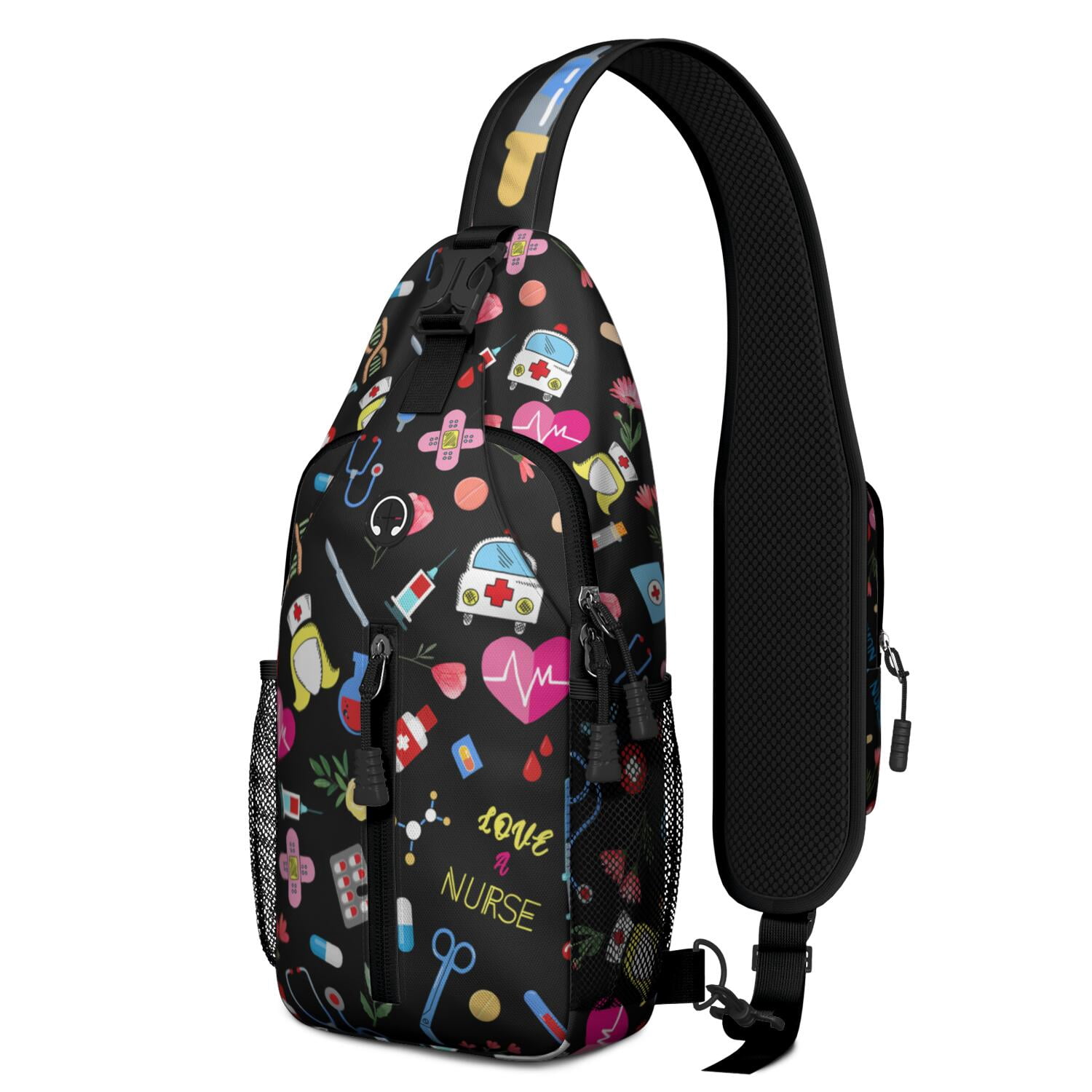 Nurse Life Sling Backpack, Cute and Funny Nursing Crossbody Daypack ...