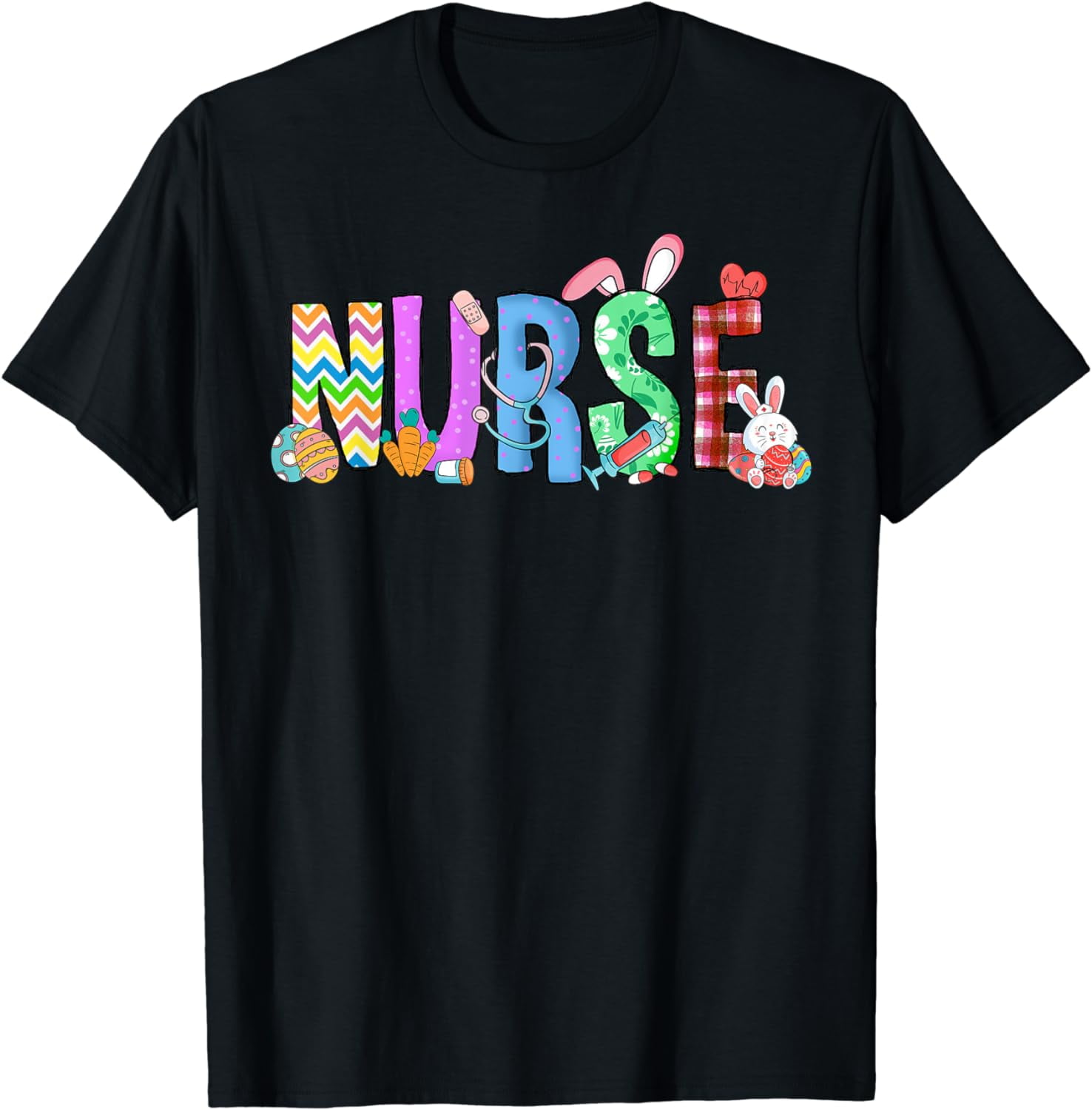Nurse Life Stethoscope Nursing Cute Easter Bunny Easter Day T-Shirt ...