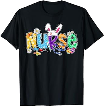Nurse Life Stethoscope Nursing Cute Easter Bunny Easter Day T-Shirt ...
