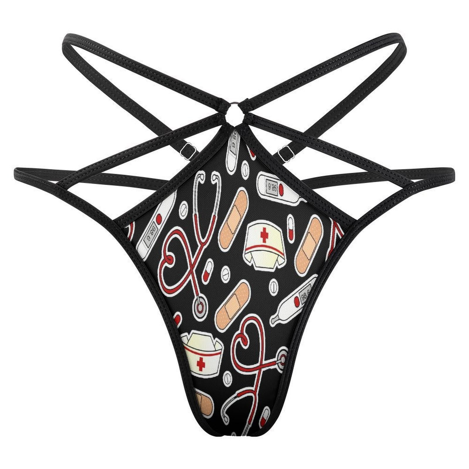 Nurse Love Cute Cartoon Open Type Women's Panties Crotch Opening G ...
