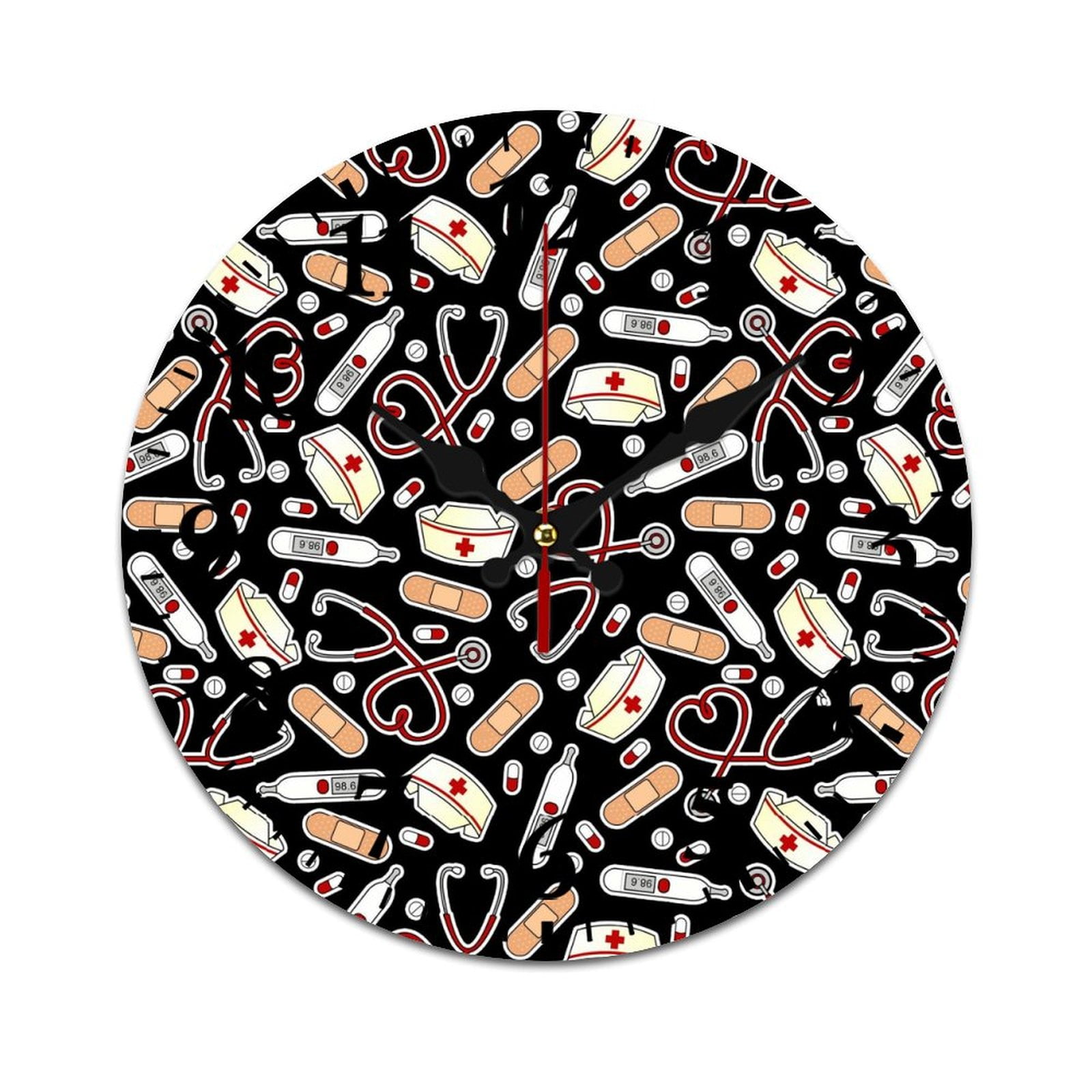 Nurse Love Cute Cartoon Wall Clock Modern Design Clocks Wall Hanging ...