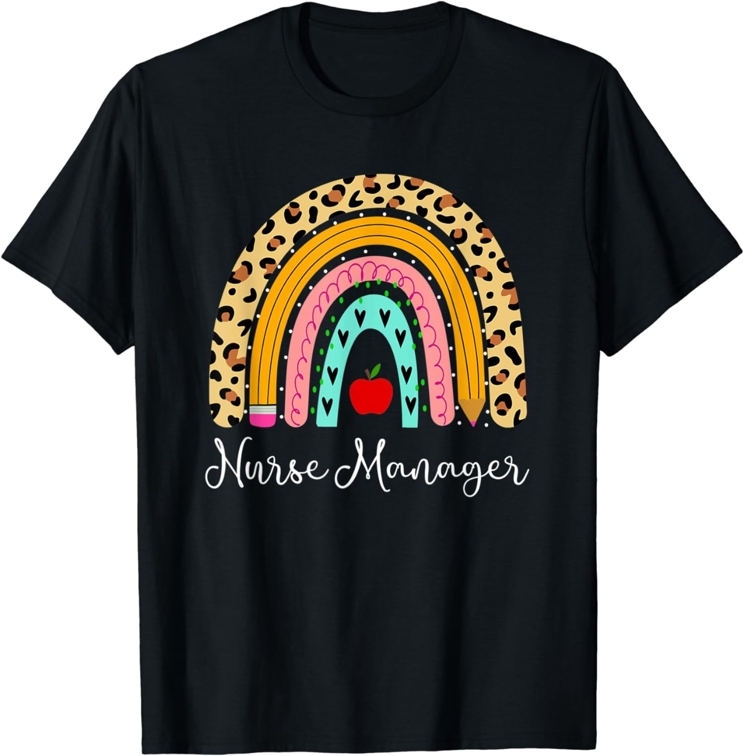 Nurse Manager Leopard Rainbow Healthcare Doctor Nurse T-Shirt - Walmart.com
