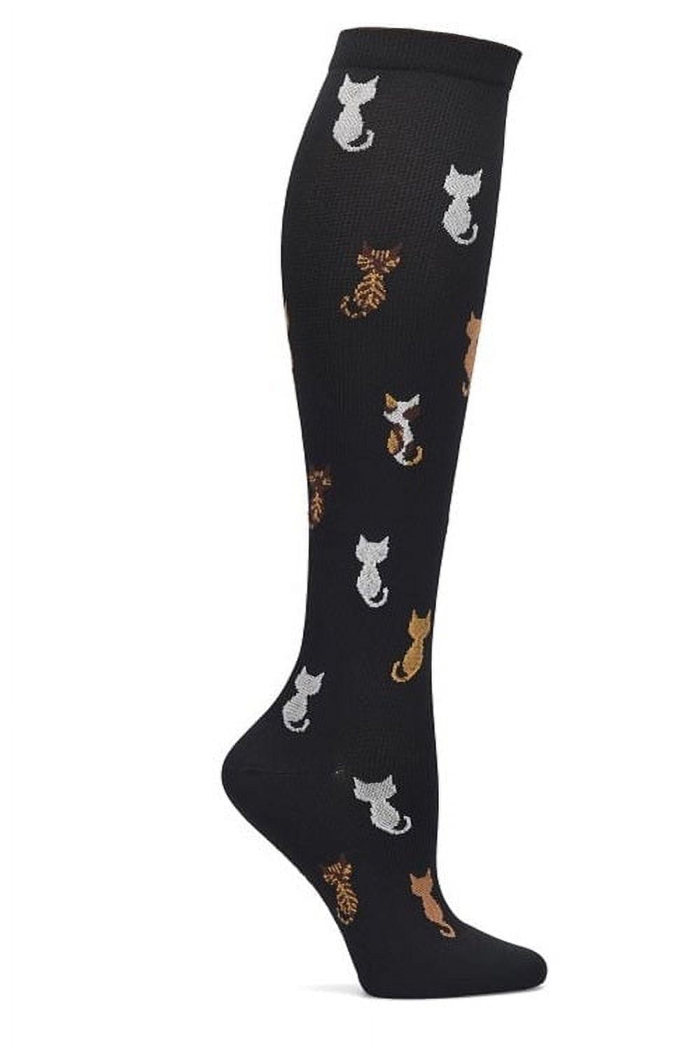 Nurse Mates Compression Socks Regular Calf Up To 17" Color: Cat Tails ...