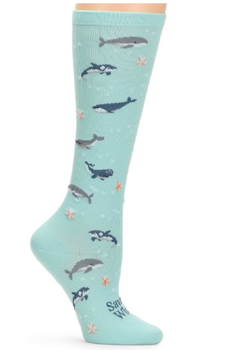 Nurse Mates Compression Socks Regular Calf Up To 17" Color: Save The ...