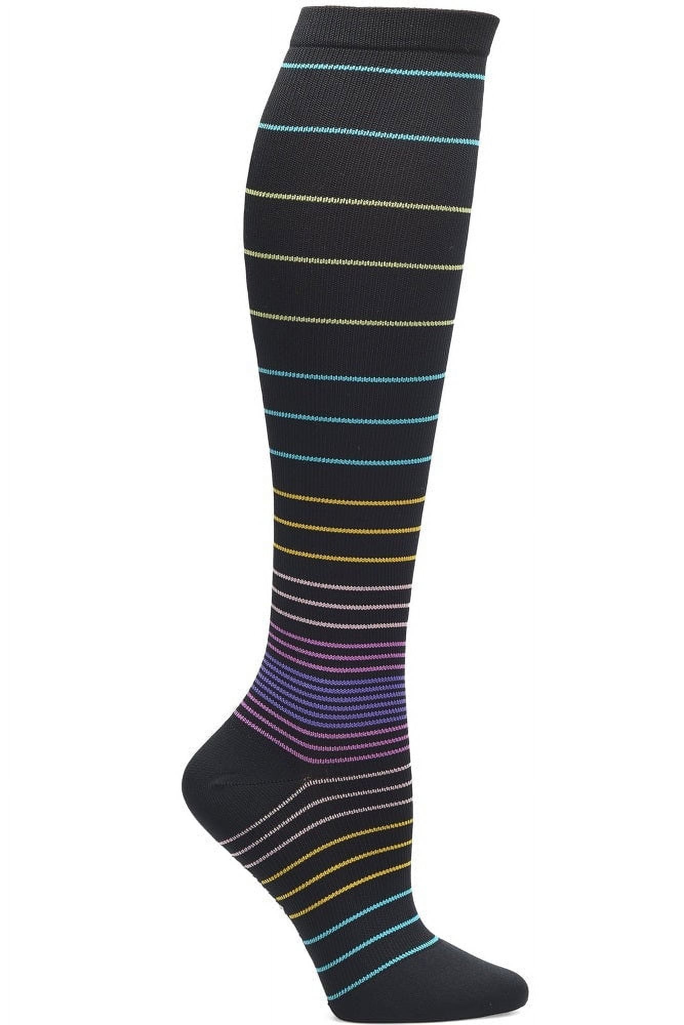 Nurse Mates Compression Socks Regular Calf Up To 17" Color: Thin Ombre ...