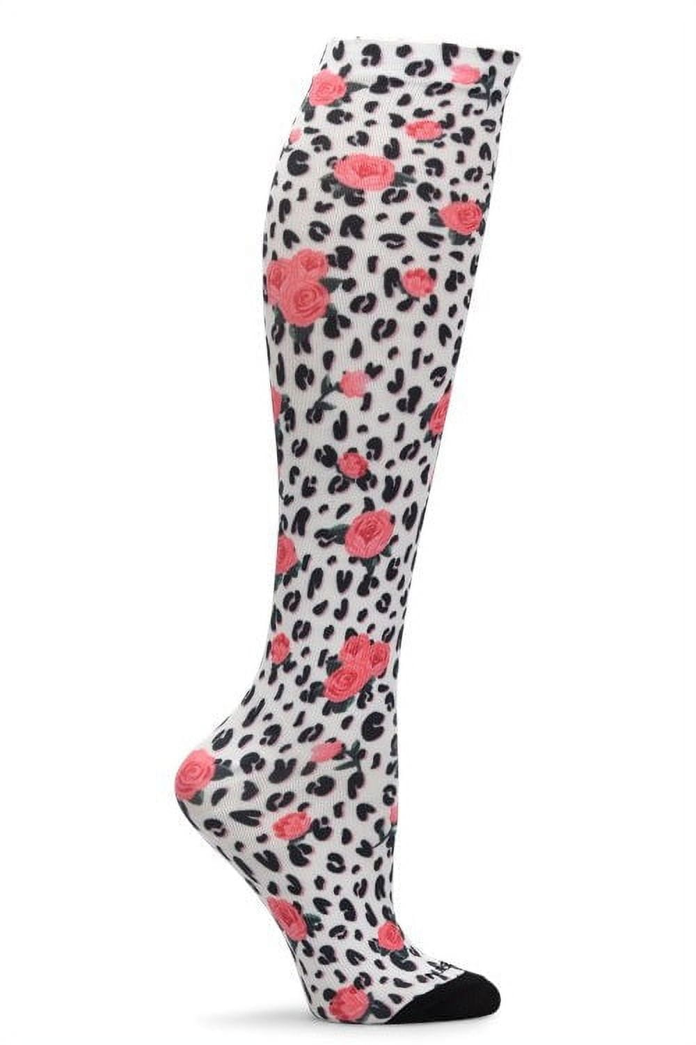 Nurse Mates Compression Socks Seamless 360° Color: Leopard Rose, Size ...