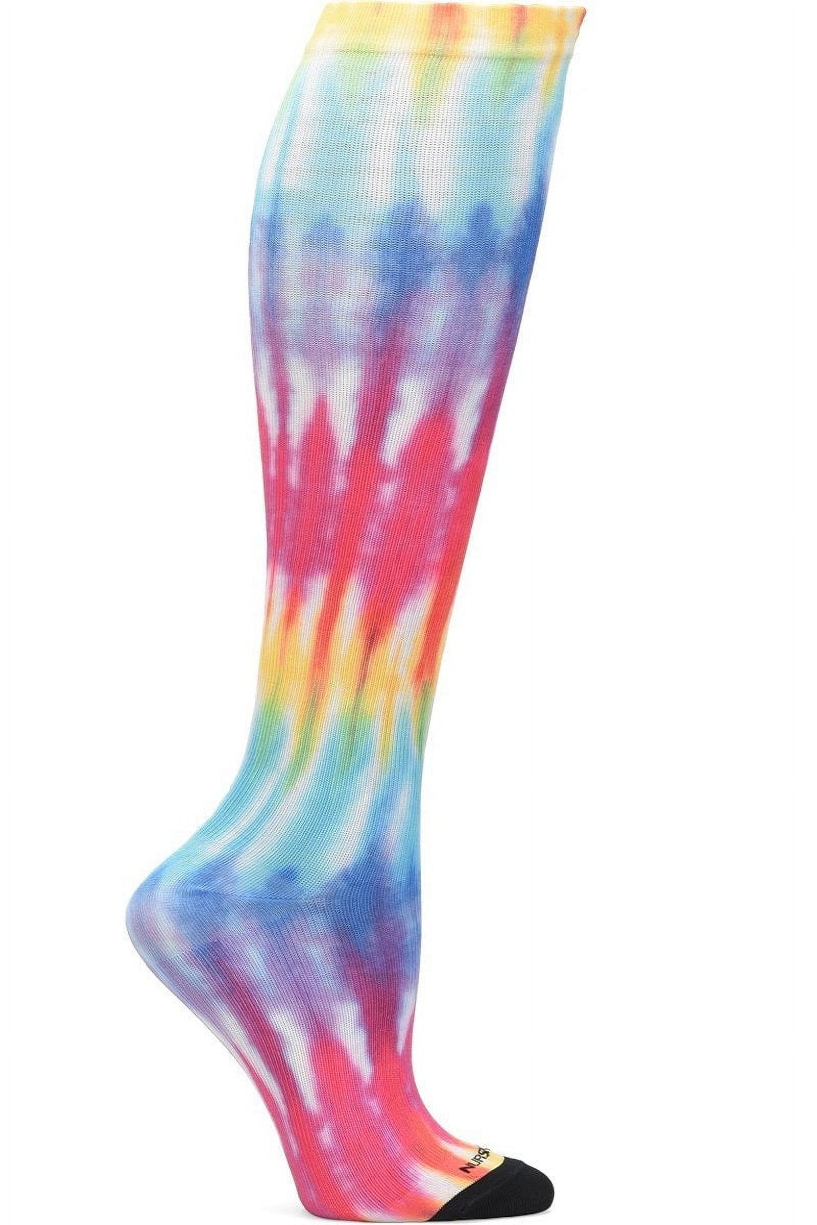 Nurse Mates Compression Socks Seamless 360° Color: Multi Tie Dye, Size ...