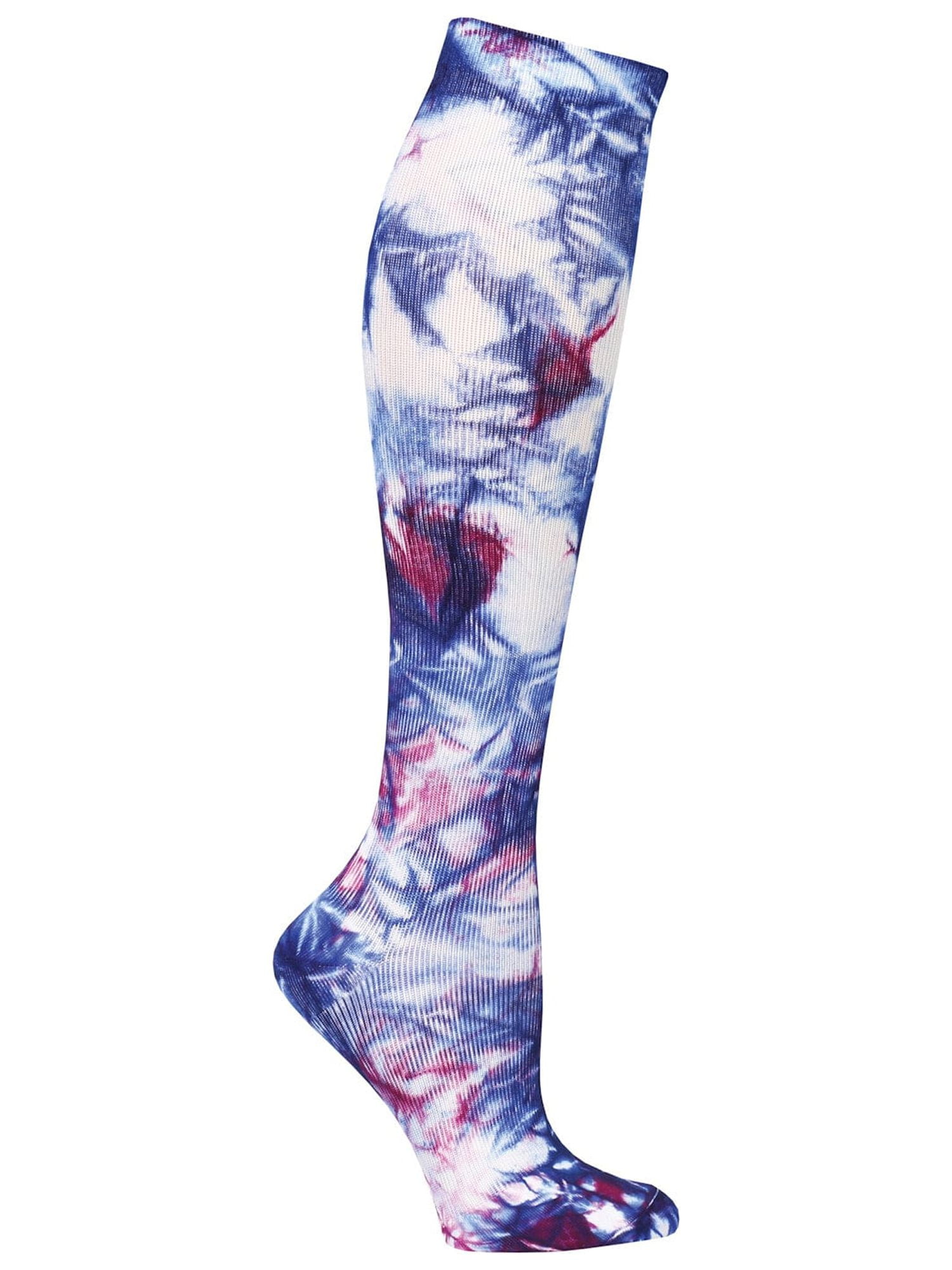 Nurse Mates Compression Socks Wide Calf Up To 22" Color: Navy Magenta ...