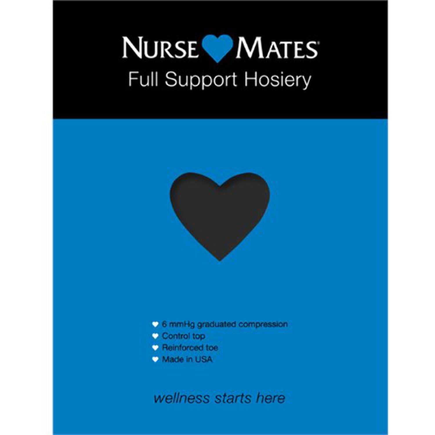 Nurse Mates Full Support Hosiery | 1 Pair | Gentle Compression | Jet ...