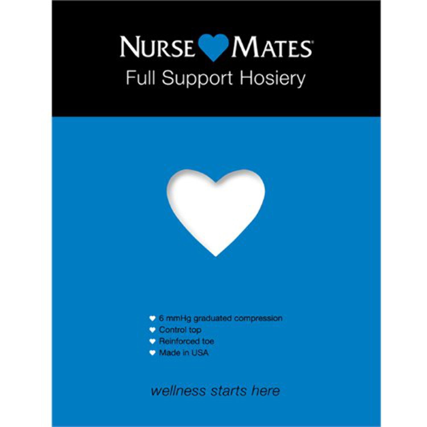 Nurse Mates Full Support Hosiery | 1 Pair | Gentle Compression | White ...