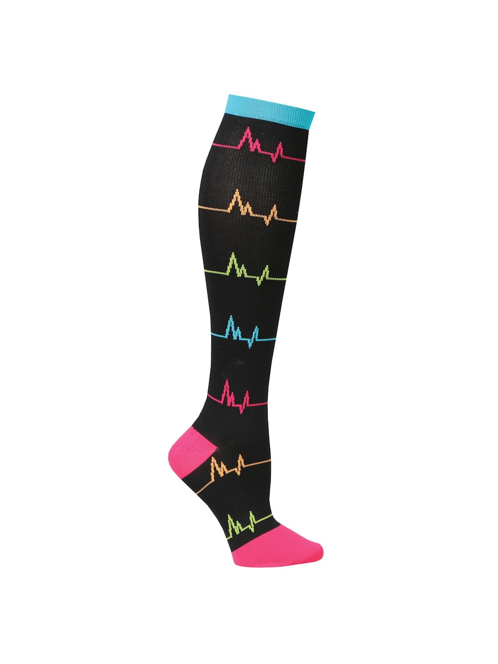 Nurse Mates Women's Mild Compression Socks, Regular Calf - EKG ...