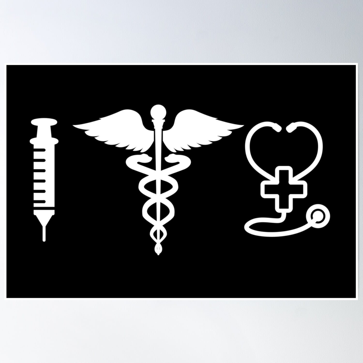 Nurse - Medical Symbols (White) - Rn - Registered Nurse - Syringe ...