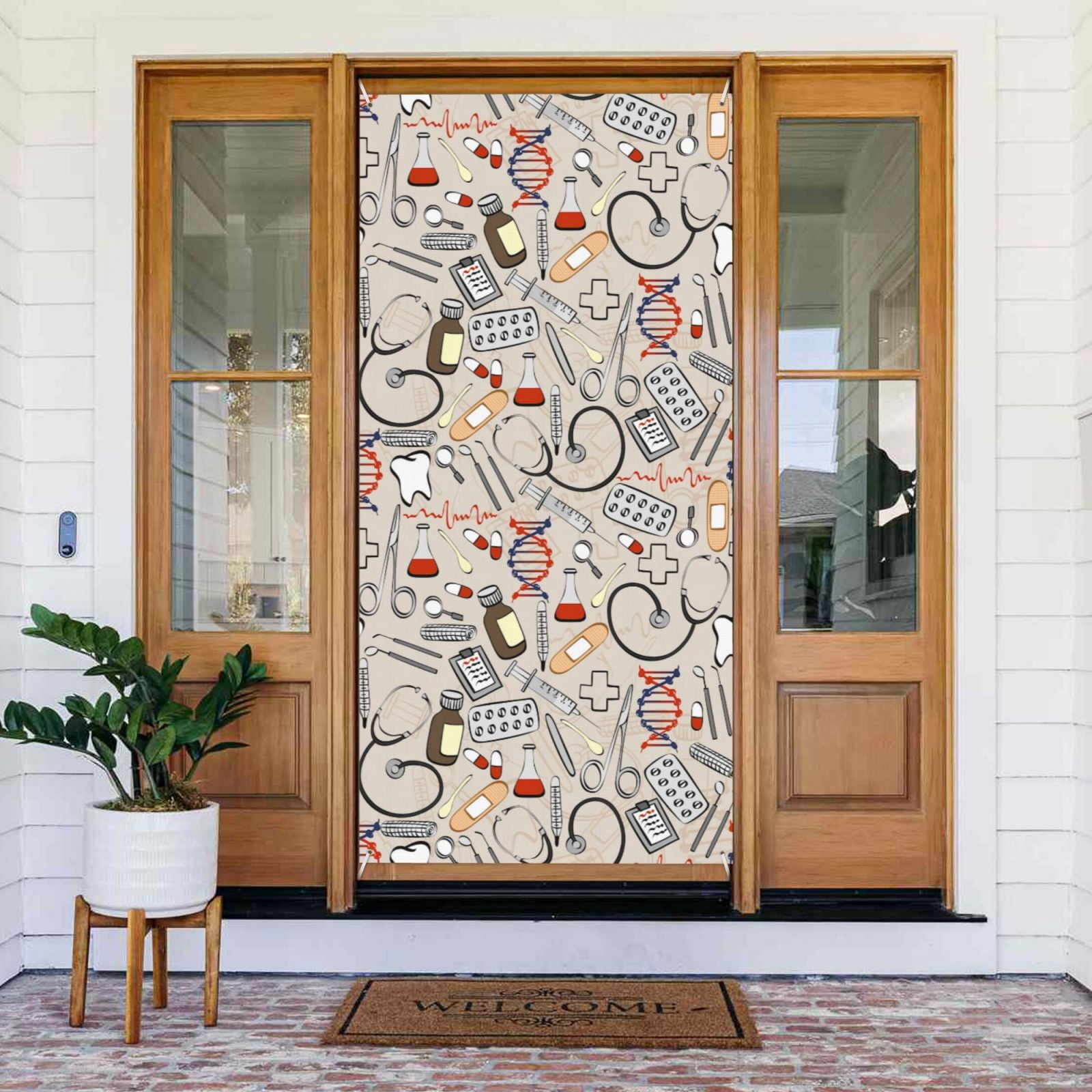 Nurse Medical Theme Door Cover Decoration Backdrop Banner Porch Sign ...