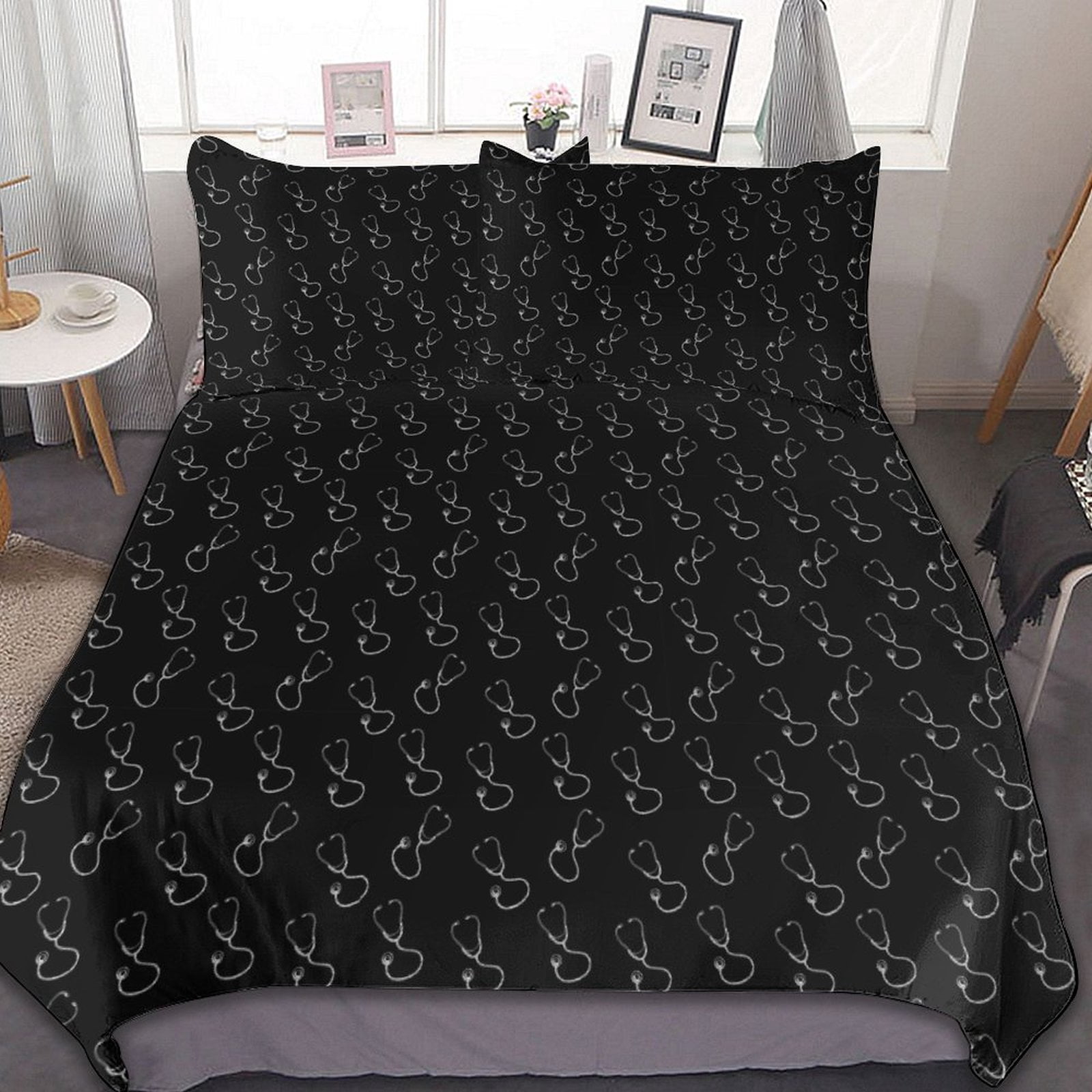 Nurse Medical Theme Full Bedding Sets 3 Piece (1 Quilt Cover, 2 Pillow ...