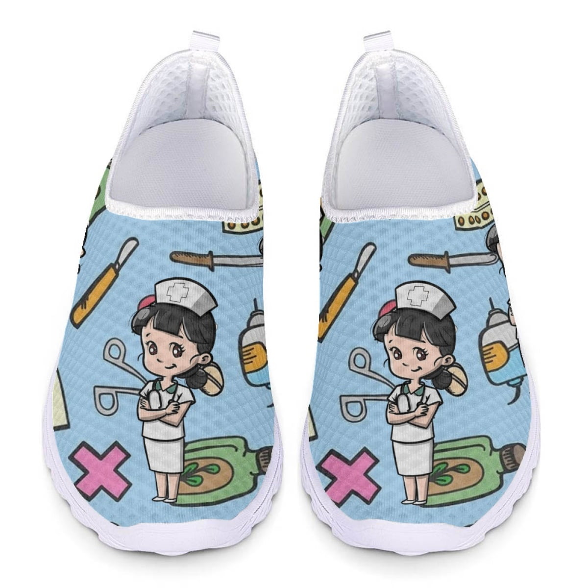 Nurse Miss Cartoon Image Medical ECG Niche Ladies Personality Flat ...
